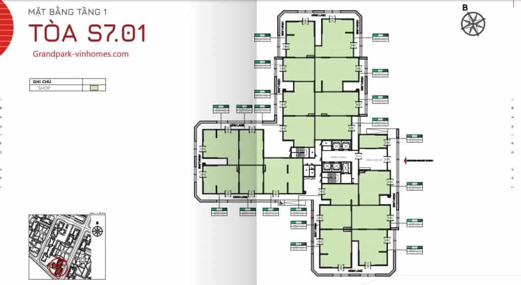 Layout Tòa S701 - Vinhomes Grand Park